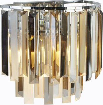 Searchlight Searchlight Clarissa - Applique murale à 2 ampoules au chrome, abat-jour en verre, E14