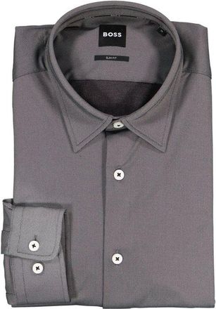 HUGO BOSS Herren Hemd schwarz Mikrofaser