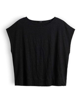 OPUS Kurzarmshirt Sutol aus Jersey mit Leinenstruktur Seitenschlitze sorgen f&uuml;r angenehme Bewegungsfreiheit