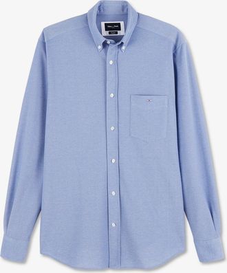 Eden Park Chemise En Coton Pinpoint Bleu Old Ref Pp