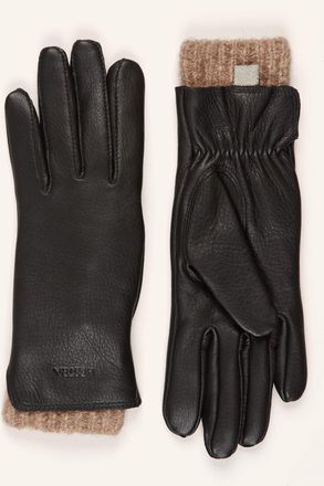 Hestra Lederhandschuhe Tiril Mit Alpaka schwarz