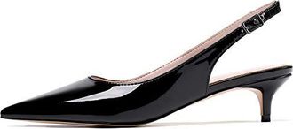 elashe Kitten Heel Sling Back, Mary Jane 1.4 Femme Escarpins Bride arrière Noir EU43