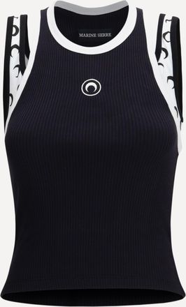 Marine Serre Layered cotton Jersey Tank Top Female M