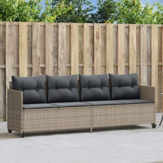 vidaXL vidaXL Sonnenliege mit Kissen Hellgrau Poly Rattan