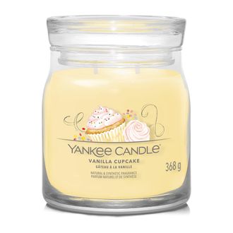 Yankee Candle Company Signature Duftkerze | Vanille Cupcake Medium Jar Candle with Double Wicks | Sojawachs Blend Long Burning Candle | Perfect Gifts for Women