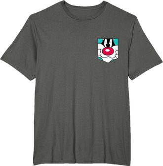 Looney Tunes Looney Tunes Sylvester Face Faux Pocket T-Shirt