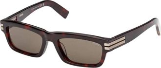 Ermenegildo Zegna Homme, Accessoires, Brun, Taille: 56 MM Ez0282 54N Lunettes de soleil