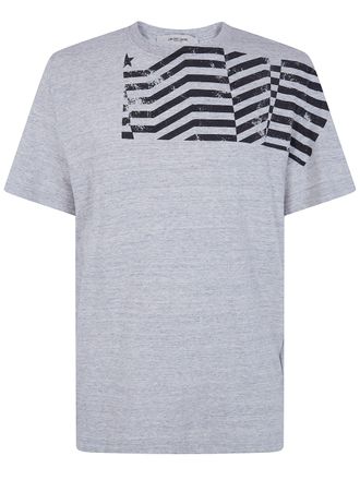 Golden Goose Journey Unisex Regular T-Shirt Cotton Slub Jersey Flag