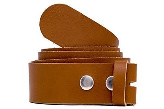 shenky Ceinture sans boucle - cuir véritable - fabriquée en Allemagne - largeur 4 cm - marron - tour de taille 75cm = longueur totale 85cm
