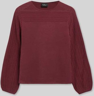 s.Oliver Black Label Pullover mit strukturierten Ballon&auml;rmeln aus Viskosemix