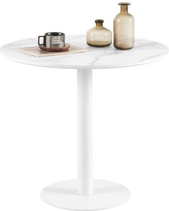 Eggree Table à Manger Ronde, Table Basse, Table de Bistro, Petite Table à Manger pour Cuisine, taverne, Petite Table à Manger avec marbrure