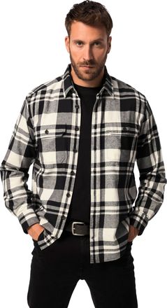 JP1880 Herren, Gro&szlig;e Gr&ouml;&szlig;en, Hemd, Karo, Kent, MF, Light Flanell, 1/1