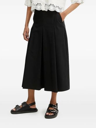 Twin-Set pantalon plissé à boucle logo - Noir