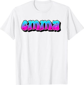BDAZ Emma Graffiti Personalisierter Name Blau Rosa Frauen M&auml;dchen T-Shirt