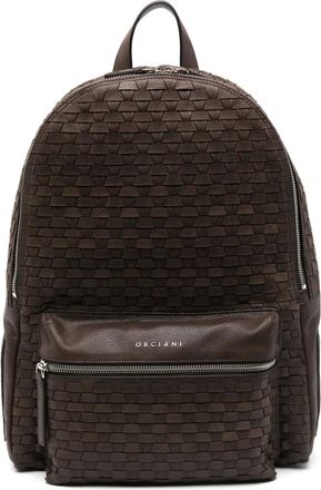 Orciani sac à dos en cuir tressé - Marron