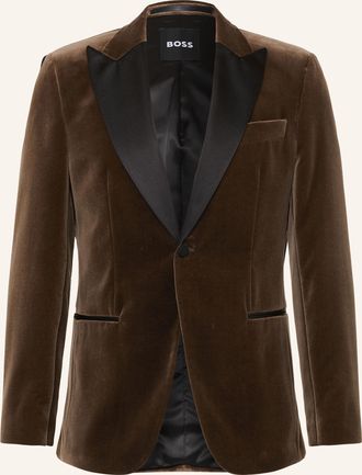 HUGO BOSS Samtsakko Hutson Slim Fit braun