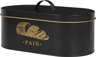 COOK CONCEPT Cook Concept, BT6818, Bo&icirc;te &agrave; Pain en m&eacute;tal Noir et dor&eacute;, Design &eacute;l&eacute;gant, capacit&eacute; optimale pour Pains et Baguettes, Conservation herm&eacute;tique, Facile &agrave;