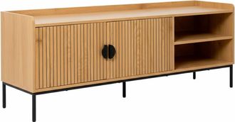 Oviala TV-M&ouml;bel aus Stahl und MDF, Melaminoptik, 150 cm, Beige