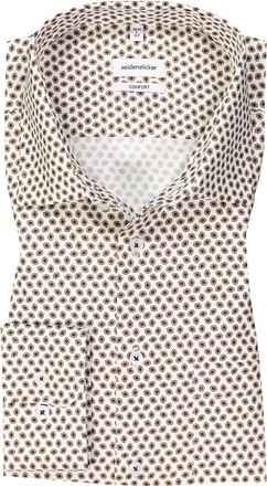 Seidensticker Seidensticker Herren Hemd beige gemustert Comfort Fit