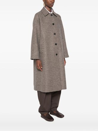 Harris Wharf London Wool and Cashmere Houndstooth Coat - brown