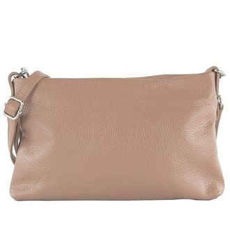 modamoda.de T258 Sac &agrave; bandouli&egrave;re en cuir pour femme Clutch 25 x 16 x 3 cm, fabriqu&eacute; &agrave; la main en Italie, Rose., m