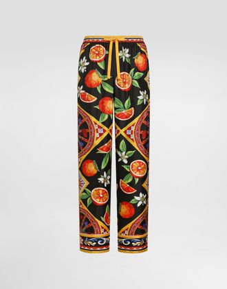 Dolce & Gabbana Hose Vanity Aus Seidentwill Mit Carretto-print - Mann Hosen Und Shorts Mehrfarbig 44
