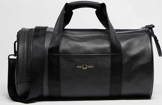 Fred Perry Sac de sport classique en cuir grain&eacute; - Noir