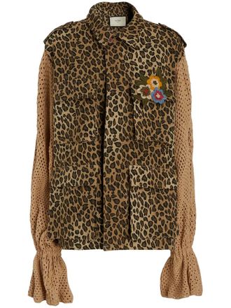 Tu Lizé Jacke mit Leoparden-Print - Braun