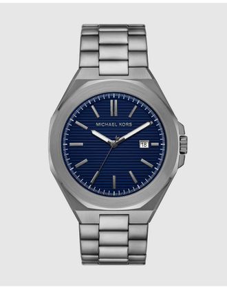 Michael Kors montre Callum &agrave; trois aiguilles avec date en acier inoxydable gris canon