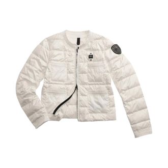 Blauer Femme, Vestes, Blanc, Taille: 40 FR Veste Blanche en Nylon, &Eacute;l&eacute;gante et Coupe-vent