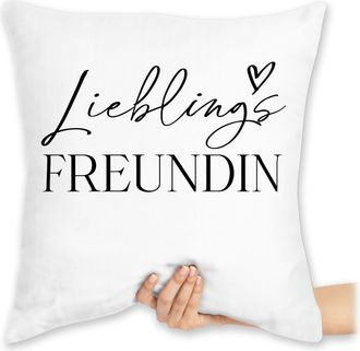 Shirtracer Kissen 40x40 Zierkissen - Lieblingsfreundin | BFF Geschenk Beste Freundin | Weihnachtsgeschenkidee Freundschaft Geschenk Geburtstag - 40 x 40 cm - Wei