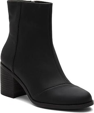 Toms Femme Evelyn Botte mi-Mollet, Cuir Noir Noir, 35.5 EU
