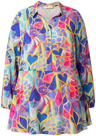 Miamoda Longbluse Bluse A-Linie Mosaik-Muster Langarm