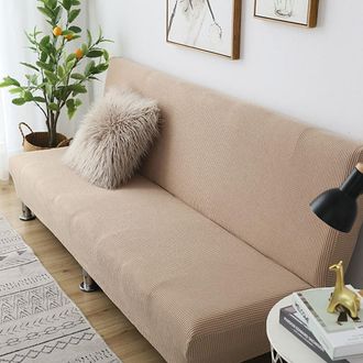 Generic Sofabezug Ohne Armlehnen Jacquard Plaid Einfarbig Stretch Antirutsch Sofa Schutz Schonbezug F&uuml;r Schlafsofa Bett Futonbezug Waschbar Schmutzabweisend(K