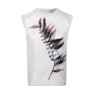 Sportmax Femme, Tops, Blanc, Taille: 38 FR Hauts sans manches