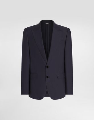 Dolce & Gabbana Single-breasted Silk-blend Gabardine Taormina Jacket - Mann Anzüge Und Blazer Blau 50