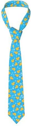 Generic Cravate Canard En Caoutchouc Jaune Et Bulles De Savon Bleues Pour Le Bain Fine Cravates Confortable Cravates Homme Pour &Eacute;v&eacute;nements Affaires C&eacute;l&eacute;bratio