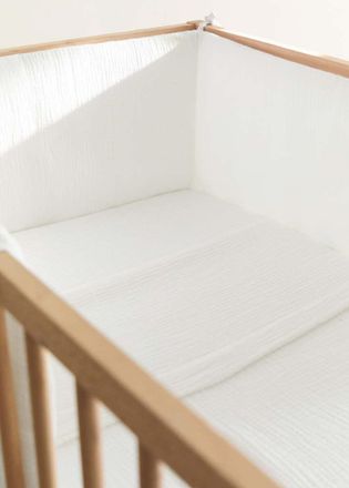 Mango Prot&egrave;ge-matelas berceau en gaze de coton blanc - Home - 60x120x15cm - MANGO HOME