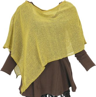 Guru Shop Goa Poncho, Sommerponcho, Festival Poncho, Pixi Poncho - Curry, Damen
