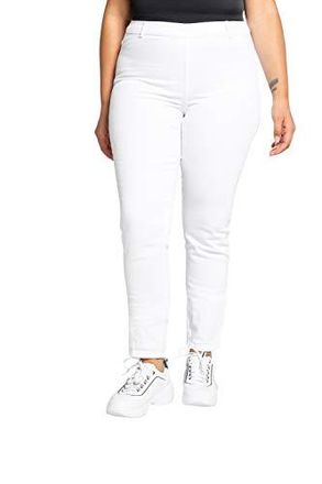 Ulla Popken Jeggings Sienna, Stretch, Gürtelschlaufen Jean Slim, Blanc, 40W / 32L Femme