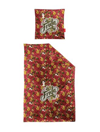 Irisette Bettw&auml;sche Frida Kahlo 8584, Flausch Cotton, Designed in Germany, Rot 60, 135x200 + 80x80 cm