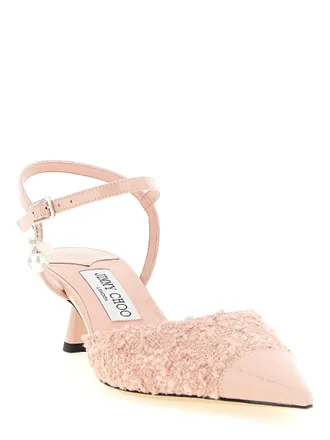 Jimmy Choo London Womens Aren Slingback Heel Pink Leather Patent