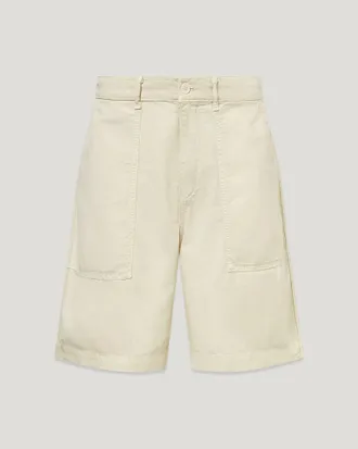 Belstaff Short Maritime Pour Homme Garment Dye Cotton Linen Bouleau Argent&eacute; 30