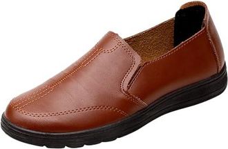 Generic Chaussures habill&eacute;es daffaires pour homme - Mocassins plats &agrave; enfiler - Mocassins plats &agrave; bout uni - Chaussures en cuir antid&eacute;rapantes - Pour mariages