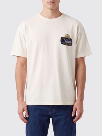 Rhude T-shirt en coton avec logo contrastant et &eacute;paules tombantes