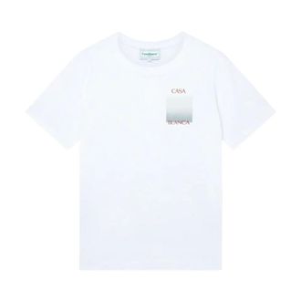 Casablanca Homme, Tops, Blanc, Taille: L T-shirt &agrave; Manches Courtes