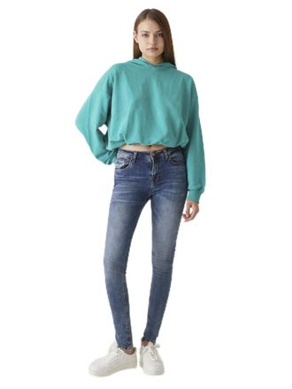 LTB Jeans Jeans Damen Jeans Amy X - Jeans Damen Skinny aus Baumwollmischung, Skinny Denim Mittel mit Rei&szlig;verschluss Hohe Taille - Blau