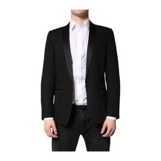Dolce & Gabbana Luxuri&ouml;ser Slim-Fit-Blazer aus Seidenmischung - - Jackets - Herren - Schwarzk - S