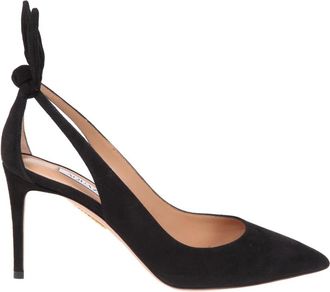 Aquazzura Femme, Chaussures, Noir, Taille: 37 1/2 EU Bow Tie Pump 85