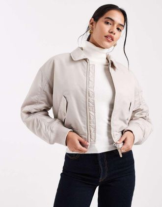 Levi's Bomber &agrave; manches fronc&eacute;es - Gris